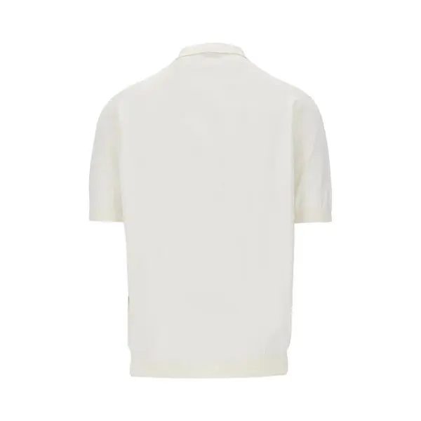 John Smedley Cotton Knit Polo Hirt - White