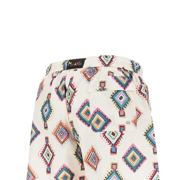 MAUNA KEA Graphic Print Nylon Swimshorts - White