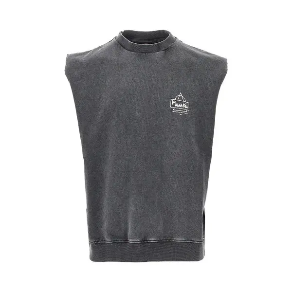 MAUNA KEA Sleeveless Graphic Print Sweatshirt - Black
