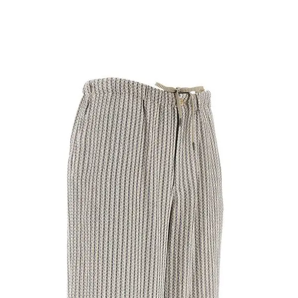 Emporio Armani Jacquard Viscose Loose Wide-leg Pants