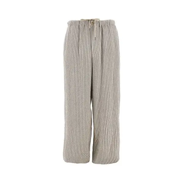 Emporio Armani Jacquard Viscose Loose Wide-leg Pants - Multicolor