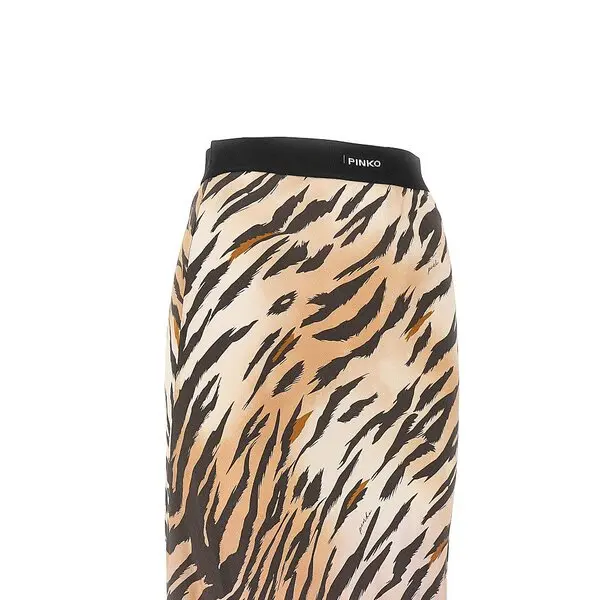 Pinko Animalier Print Midi Skirt