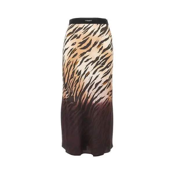 Pinko Animalier Print Midi Skirt