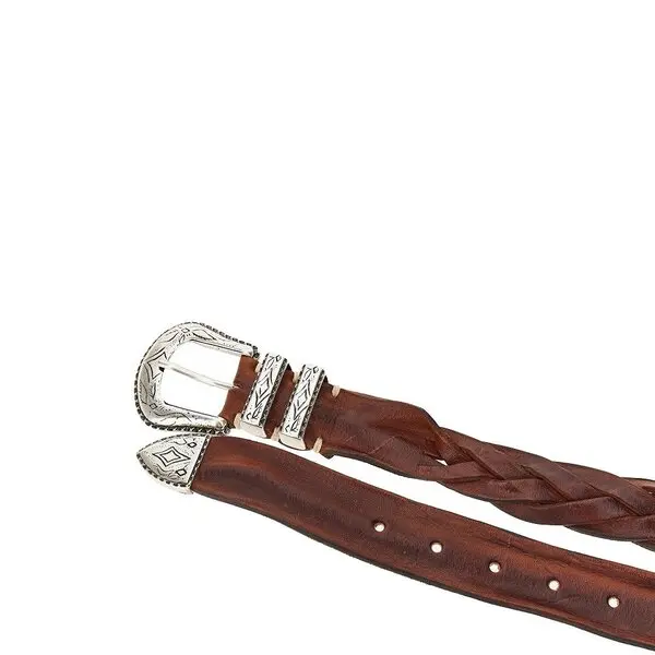 GIANNIFRANCO BELTS Gianfranco Belts Braided Leather Belt With Silver-finished Buckle