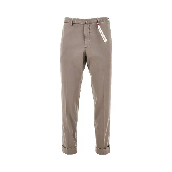 SANTANIELLO Tailored Stretch Twill Pants - Grey