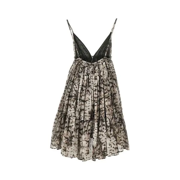 Pinko Sleeveless Snake Print Muslin Mini Dress