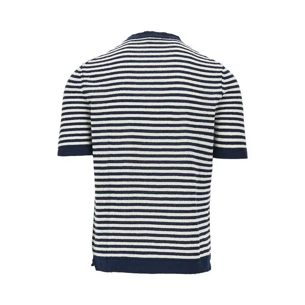 GALLIA KNIT Striped Knitted T-shirt
