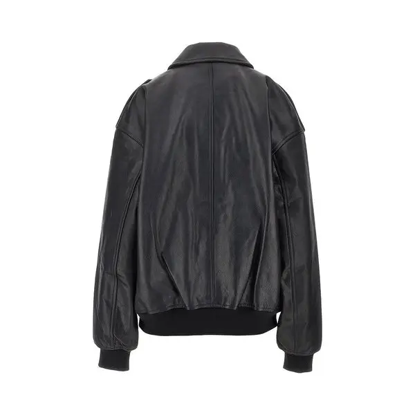 THE FRANKIE SHOP Viper Leather Bomber Jacket