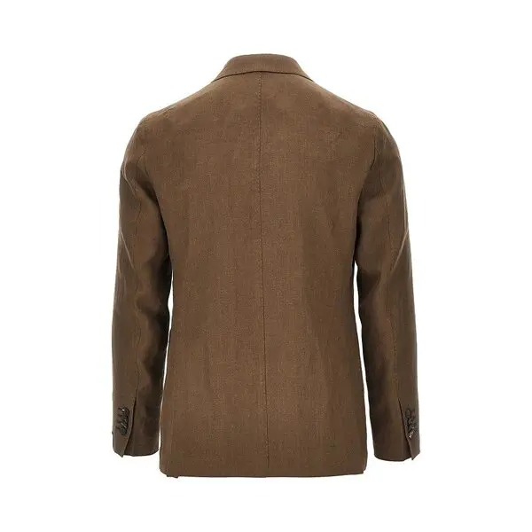 SANTANIELLO Double-breasted Linen Tailored Suit