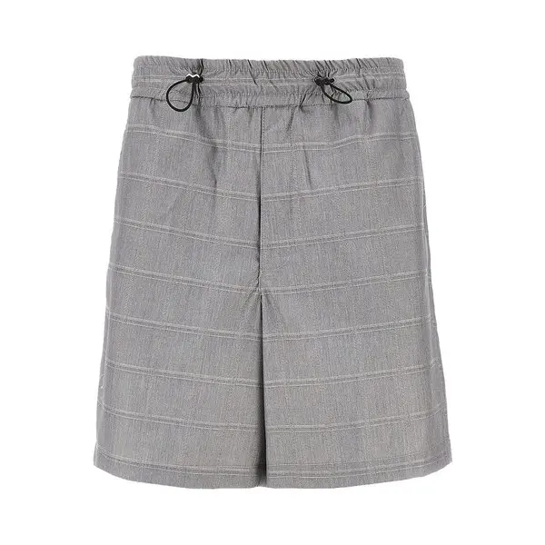 C.9.3 Cotton-blend Jacquard Check Bermuda Shorts - Grey