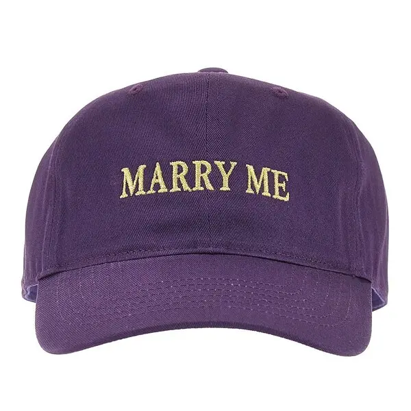 IDEA Organic Cotton Baseball Cap With "marry Me" Embroidery - Purple