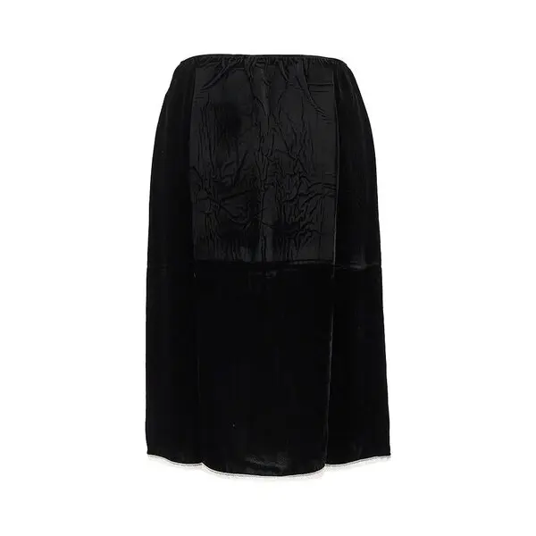 Prada Velvet Midi Skirt With Lace Trimming