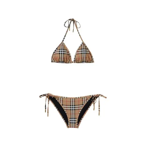 Burberry Bikini With Signature Check Motif - Beige