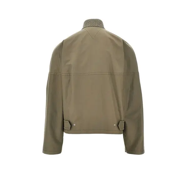 Bottega Veneta Harrington Jacket With Leather Collar - Khaki