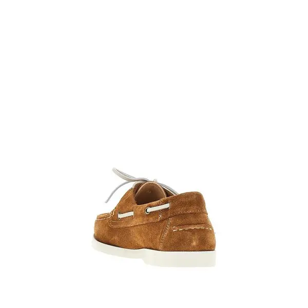 SAXONE Suede Leather Boat Shoes