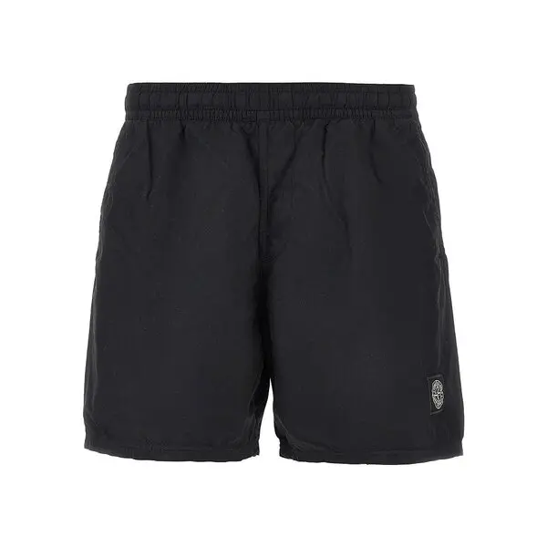 Stone Island Brushed Nylon Swim Shorts - Black