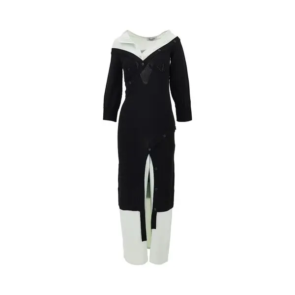 Attico Asymmetrical Midi Knitted Dress