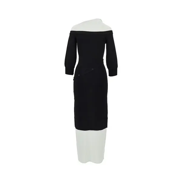 Attico Asymmetrical Midi Knitted Dress