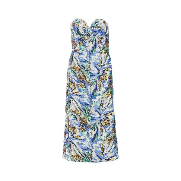 Rabanne Floral Sequinned Midi Dress - Multicolor