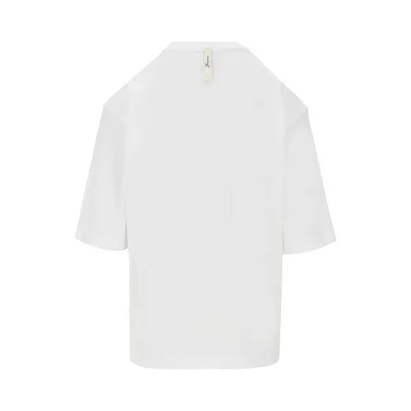 Jacquemus Cotton And Hemp Blend T-shirt With Faded Logo - White