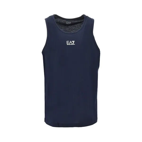 EA7 Cotton Tank Top With Logo Print