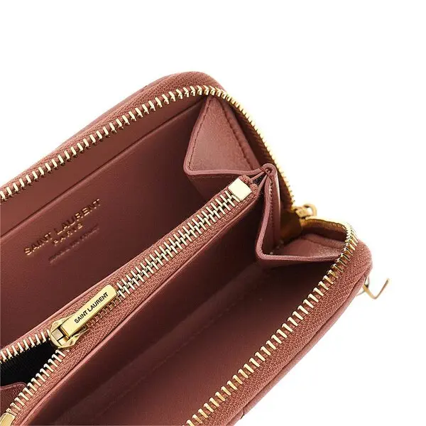 Saint Laurent Cassandre Bijou' Leather Coin Purse - Pink
