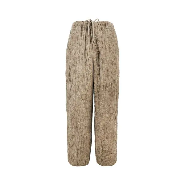 Emporio Armani Bark Effect Linen-blend Pants