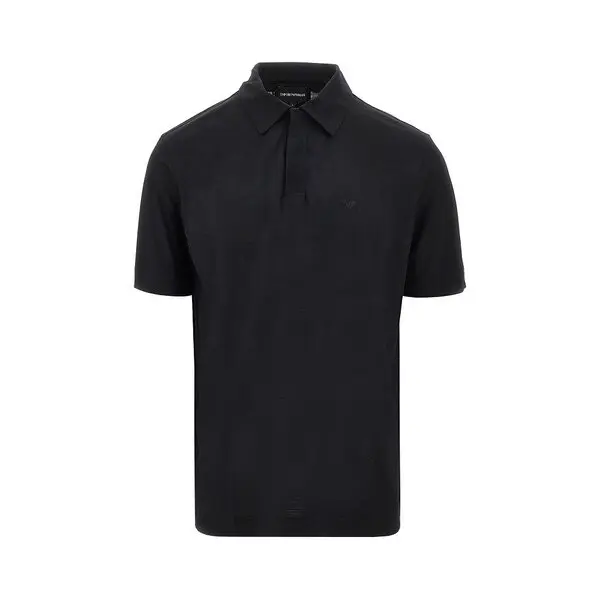 Emporio Armani Wool Jerey Polo Hirt - Black