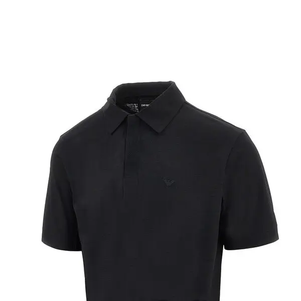 Emporio Armani Wool Jerey Polo Hirt - Black