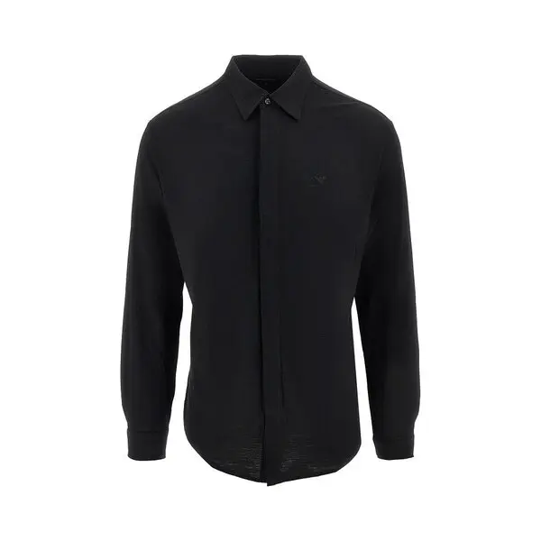 Emporio Armani Wool Jersey Shirt An - Black