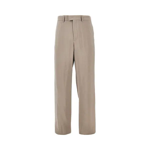 Emporio Armani Modal-blend Relaxed Fit Straight Leg Pants - Grey