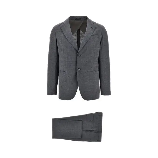 Emporio Armani Wool-blend 'city Line' Tailored Suit - Grey