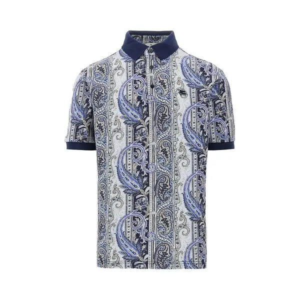 Etro Pailey Print Piquet Polo Hirt