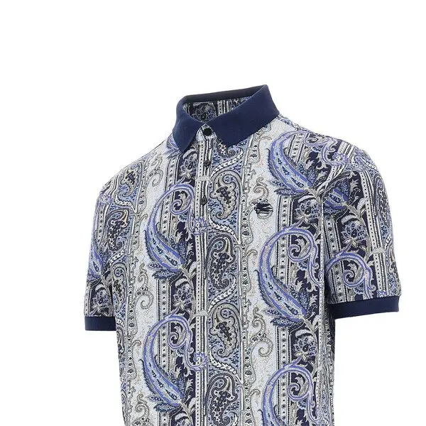 Etro Pailey Print Piquet Polo Hirt