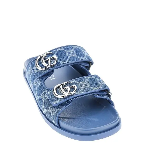 Gucci Gg Fabric Slides With Double G Detail
