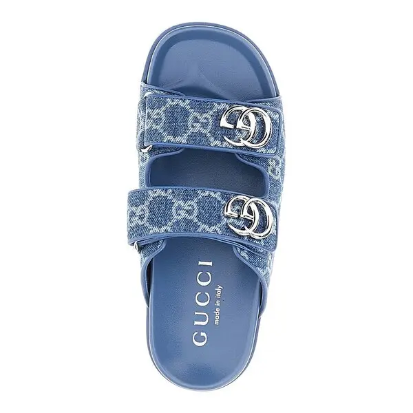 Gucci Gg Fabric Slides With Double G Detail