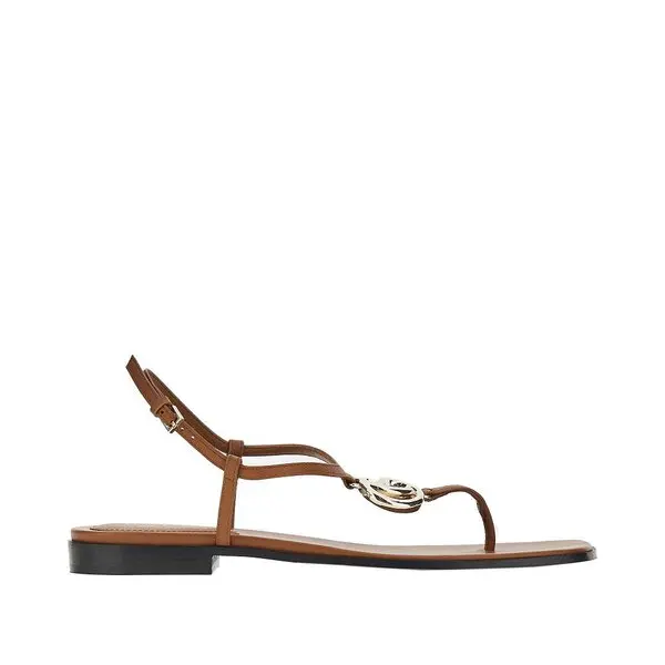 Gucci Double G Leather Thong Sandals