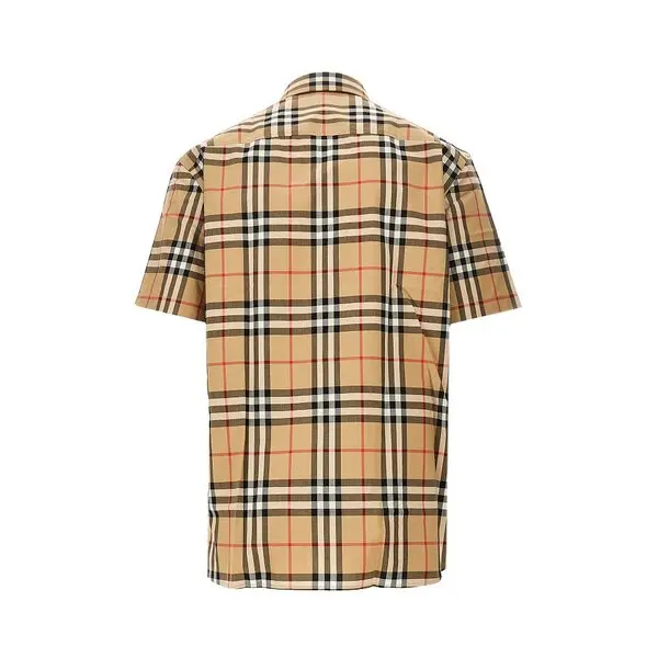 Burberry Check Poplin Shirt - Beige