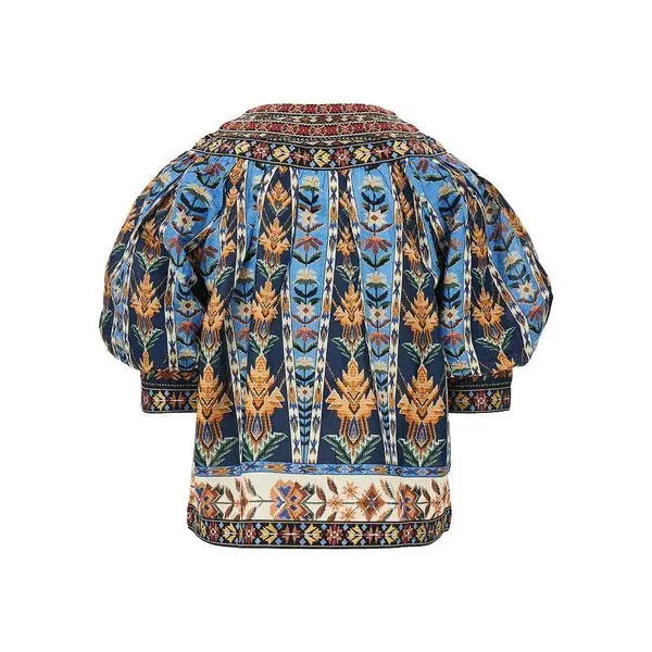 Farm Rio Tapestry Print Cotton Blouse
