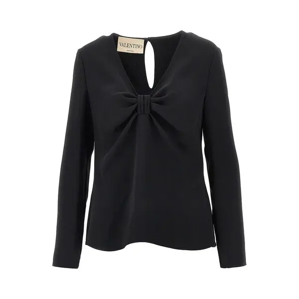 Valentino Garavani Cady Couture Long-sleeved Top With Bow Detail