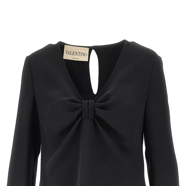 Valentino Garavani Cady Couture Long-sleeved Top With Bow Detail