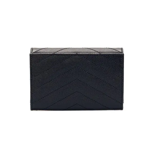 Saint Laurent Grain De Poudre Leather Wallet - Black