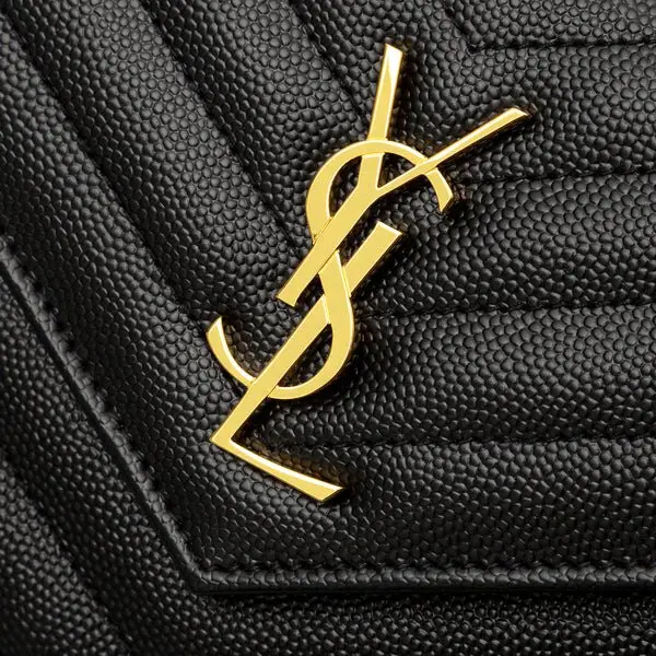 Saint Laurent Grain De Poudre Leather Wallet - Black