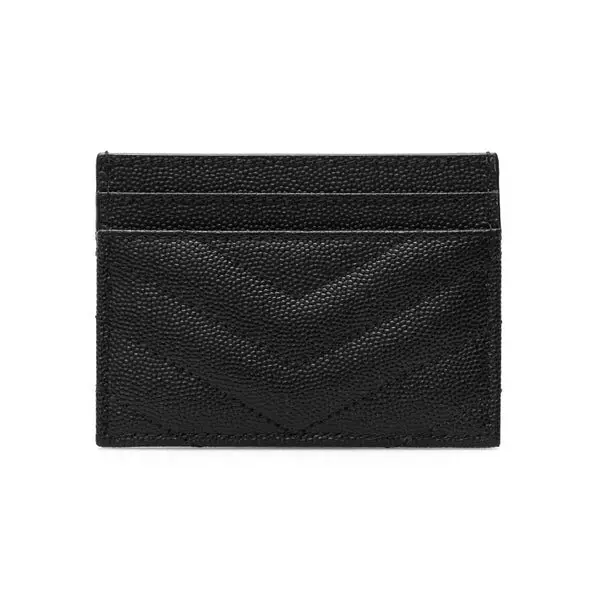 Saint Laurent Grain De Poudre Leather Cardholder