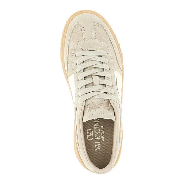 Valentino Garavani Upvillage Crust Leather Sneakers - Grey