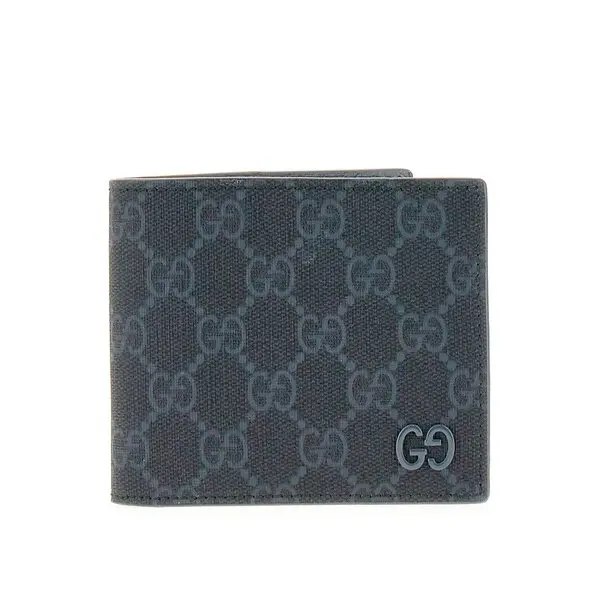 Gucci Bi-fold Wallet With Lacquered Gg Detail - Grey