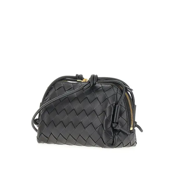 Bottega Veneta Intrecciato Leather Pouch On Strap - Black