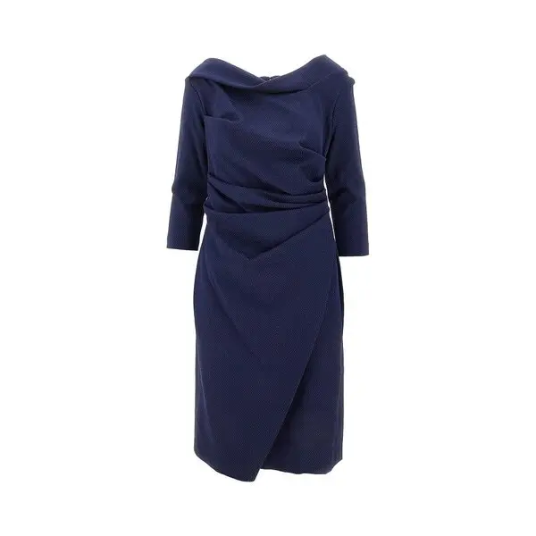 Talbot Runhof Mosaic Piqué Knee-length Dress - Blue