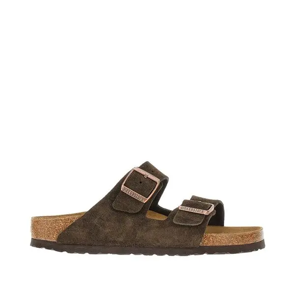 BIRKENSTOCK Arizona Suede Leather Sandals - Brown