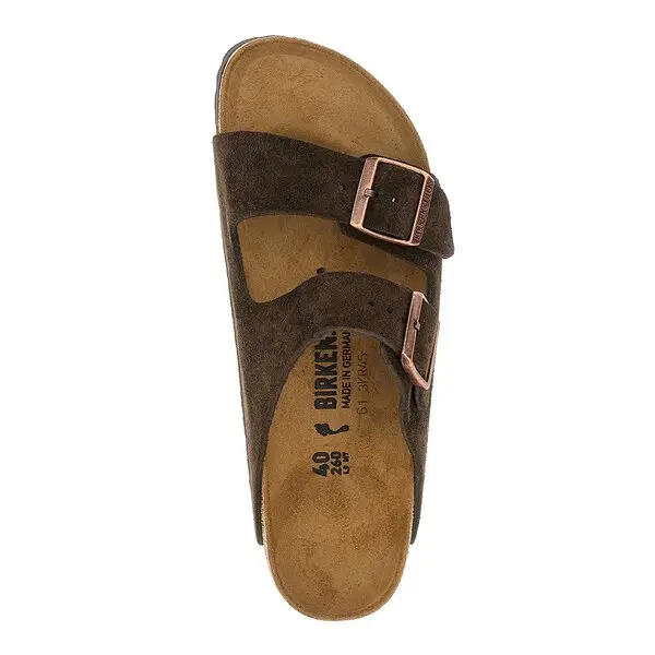 BIRKENSTOCK Arizona Suede Leather Sandals - Brown